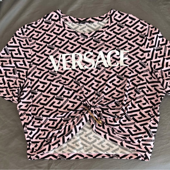 Versace | Tops | Versace Milano Stamp Crop Top | Poshmark